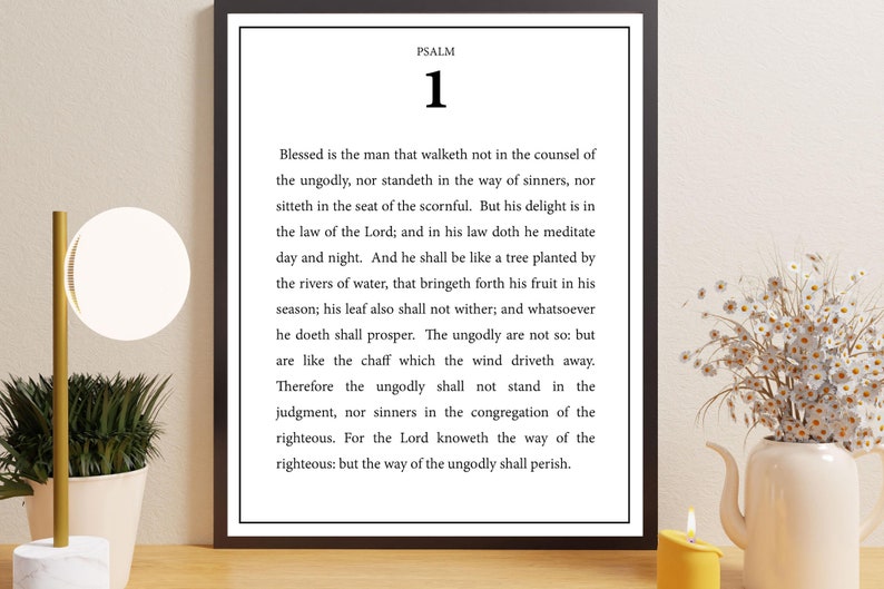 Psalm 1 KJV Bible Verse Wall Art Digital Download - Etsy