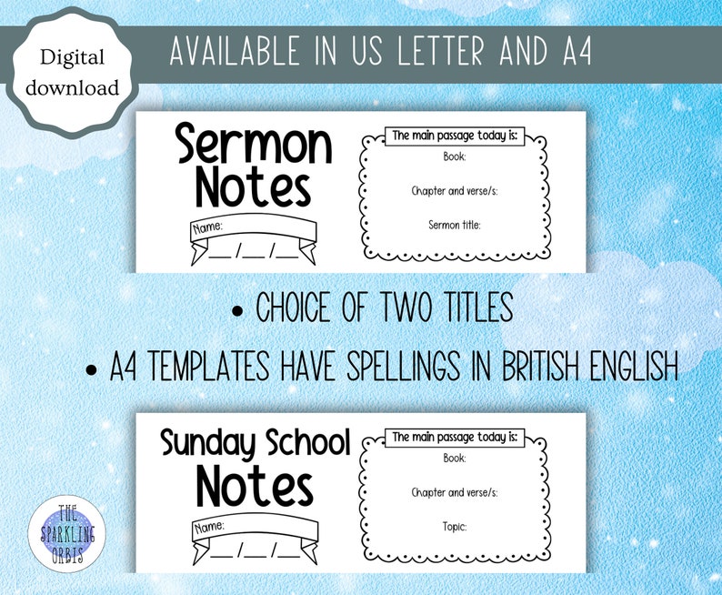Printable Sermon Notes Template for Children | Sermon Notes | Church ...