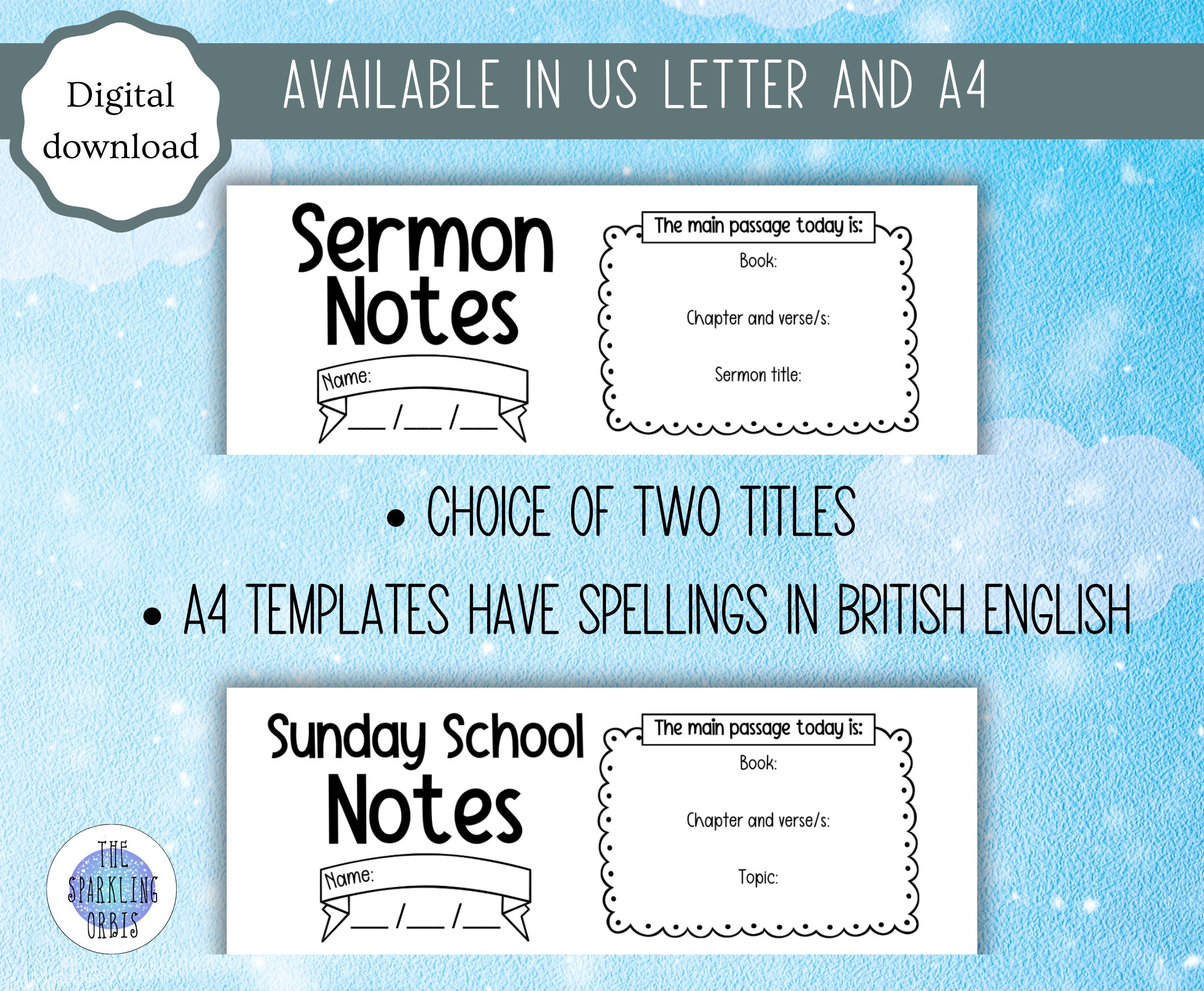 Printable Sermon Notes Template for Children | Sermon Notes | Church ...