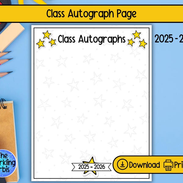 Yearbook Autograph Insert Pages - Etsy