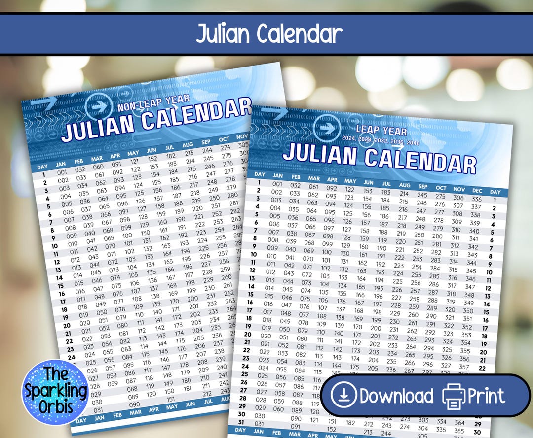 Julian Calendar | Military | Government | Digital Download | Printable ...
