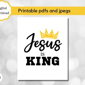Printable Jesus is King Wall Art | Christian Bedroom Decor | Children's ...