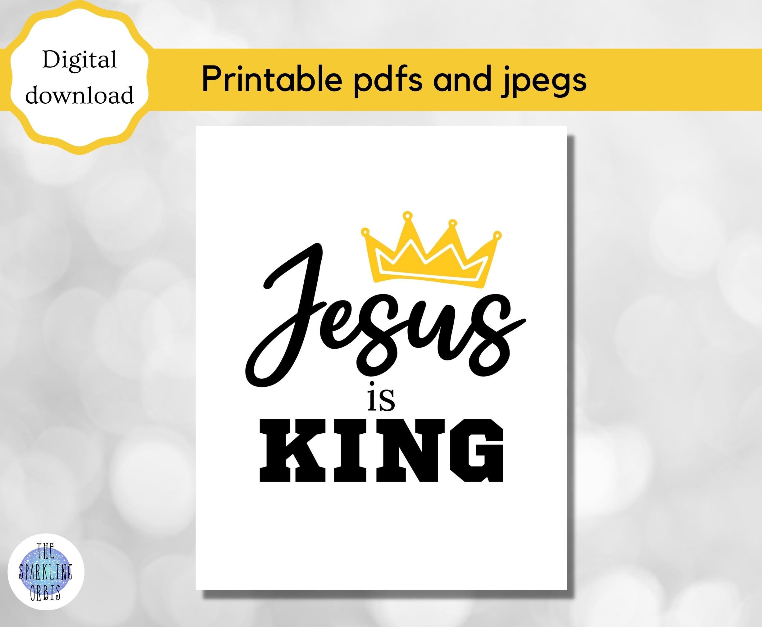 Printable Jesus is King Wall Art | Christian Bedroom Decor | Children's ...