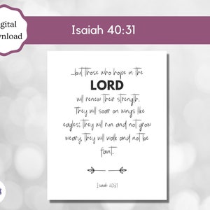 Printable Bible Verse Wall Art | Isaiah 40:31 | KJV | Religious Wall ...