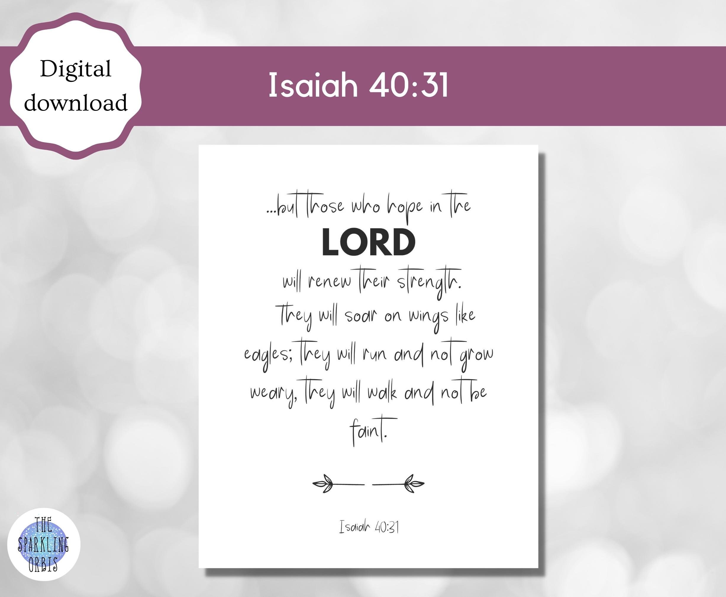 Printable Bible Verse Wall Art | Isaiah 40:31 | KJV | Religious Wall ...