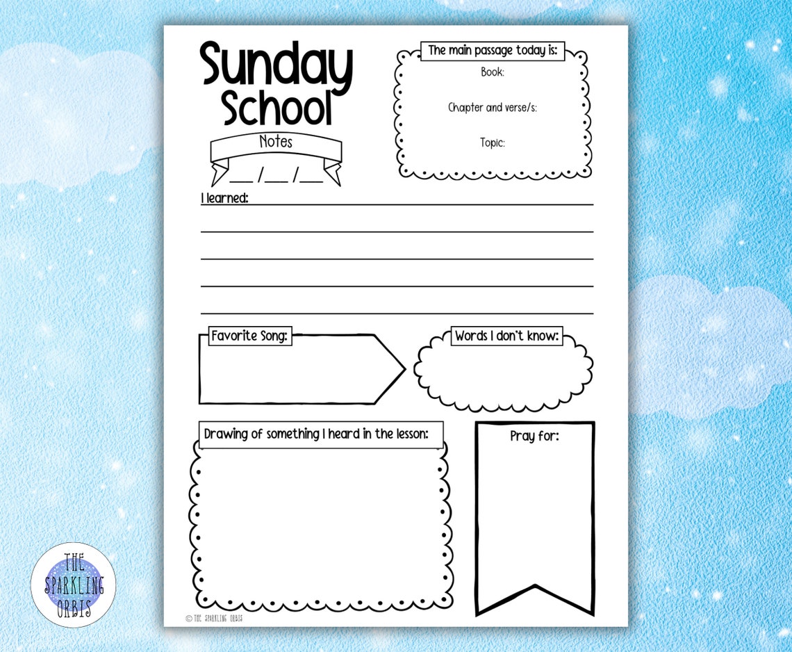 Printable Sermon Notes Template for Children Sermon Notes Church Notes ...