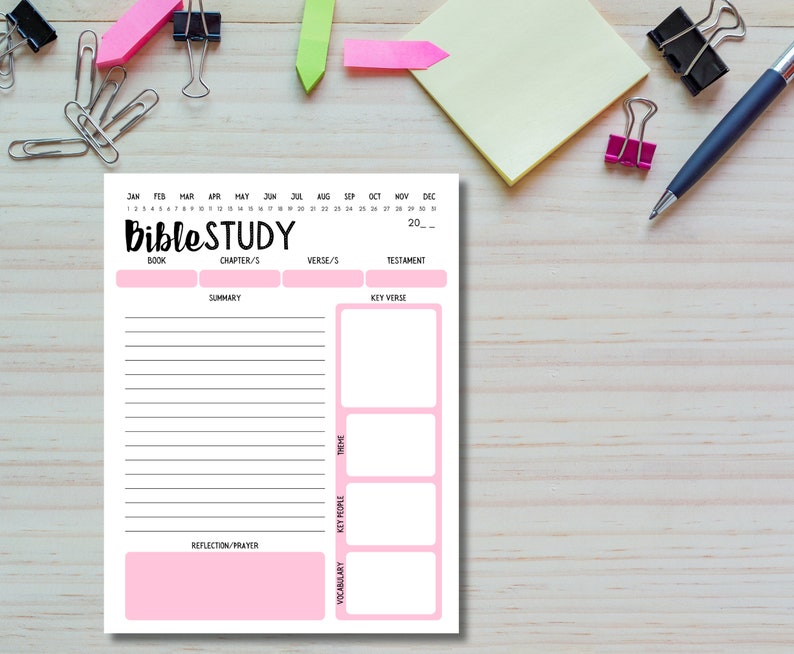 Printable Bible Study Worksheet | Bible Verses | PDF | US Letter and A4 ...