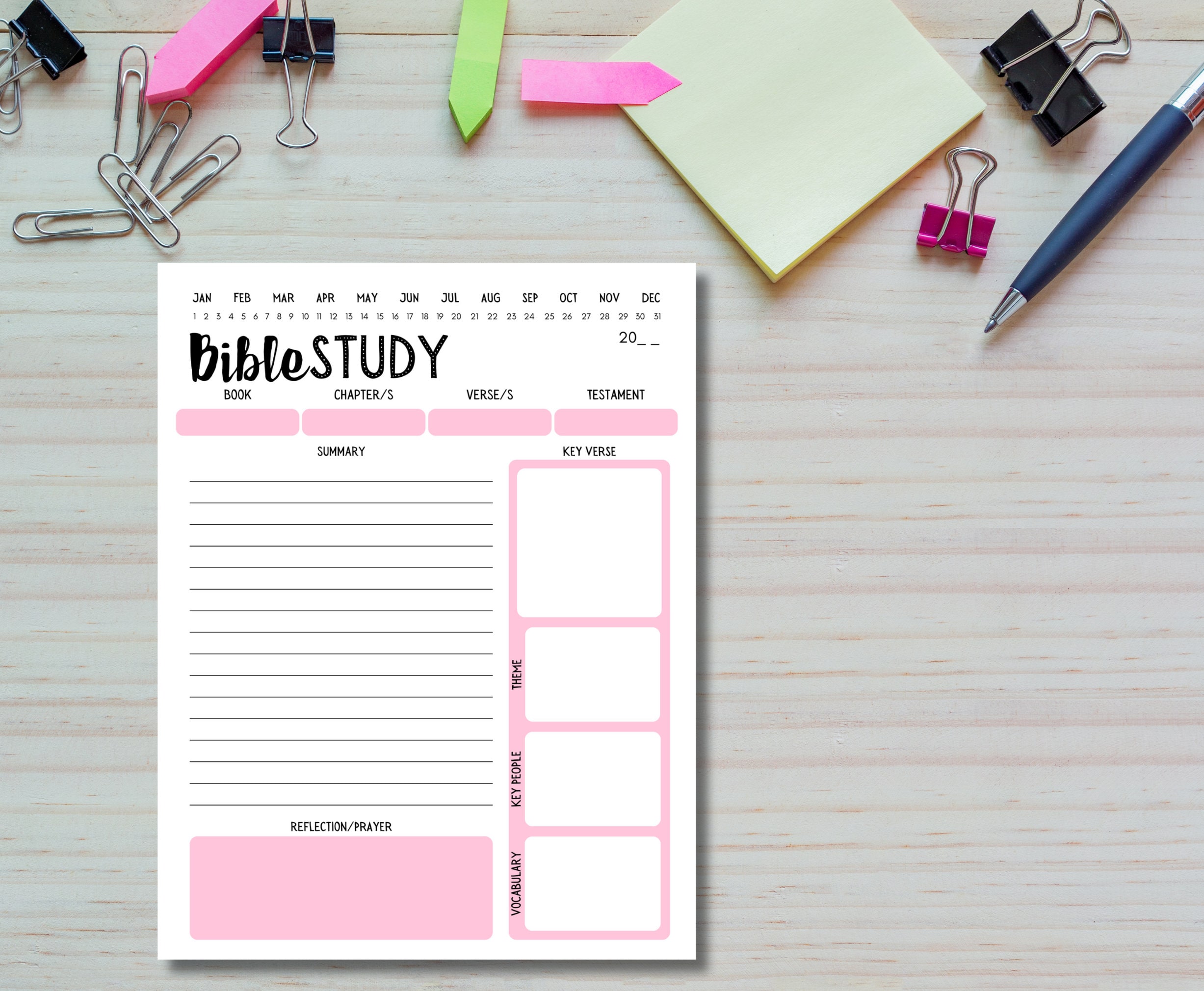 Printable Bible Study Worksheet | Bible Verses | PDF | US Letter and A4 ...