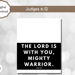 Printable Judges 6:12 Bible Verse Wall Art | Mighty Warrior | Wall Art ...