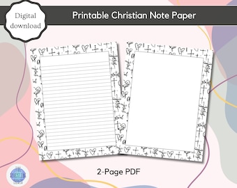 Printable Doodle Note Paper | 8.5x11in | A4 | Lined and Blank Pages | 2 ...