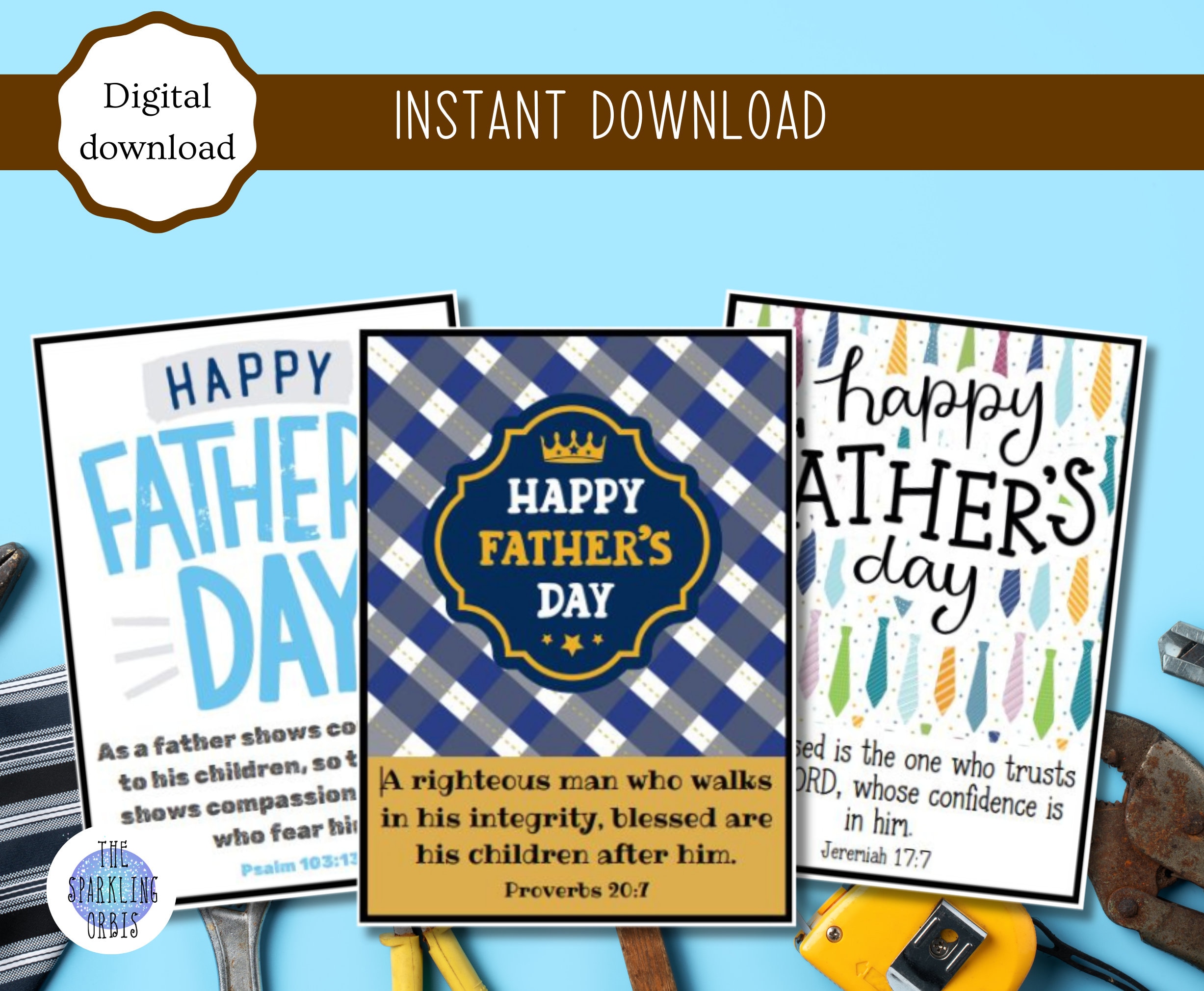 Printable Christian Father's Day Cards | Flat Cards | Bible Verse ...
