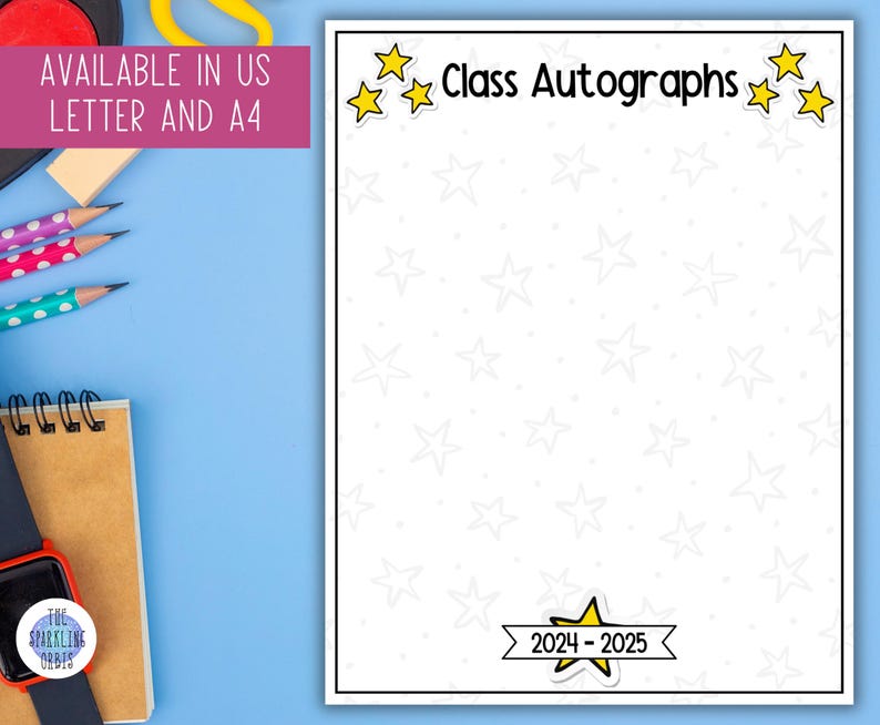 Printable Class Autographs Page | Yearbook Page | Autographs ...