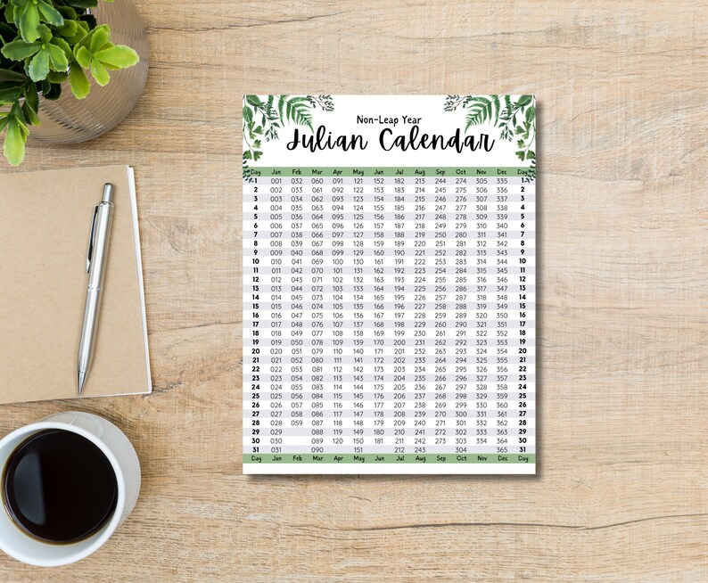 Julian Calendar | Military and Government | Leaf Design | Digital ...