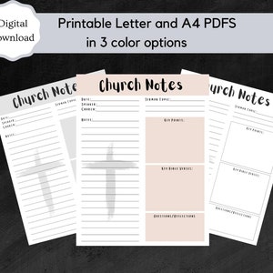 Printable Church Notes Template | Sermon Notes | Church Notes | PDF ...