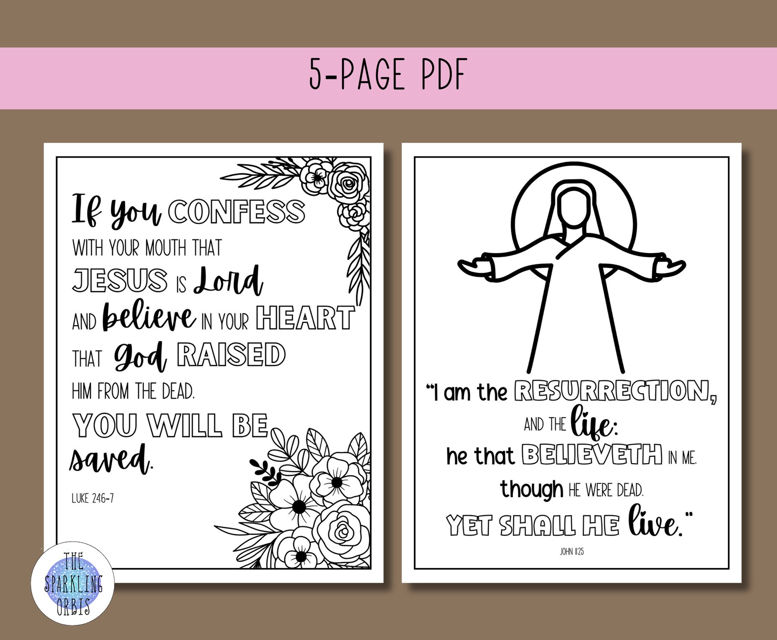 Set of 5 Printable Bible Verse Coloring Pages | Christian Easter ...