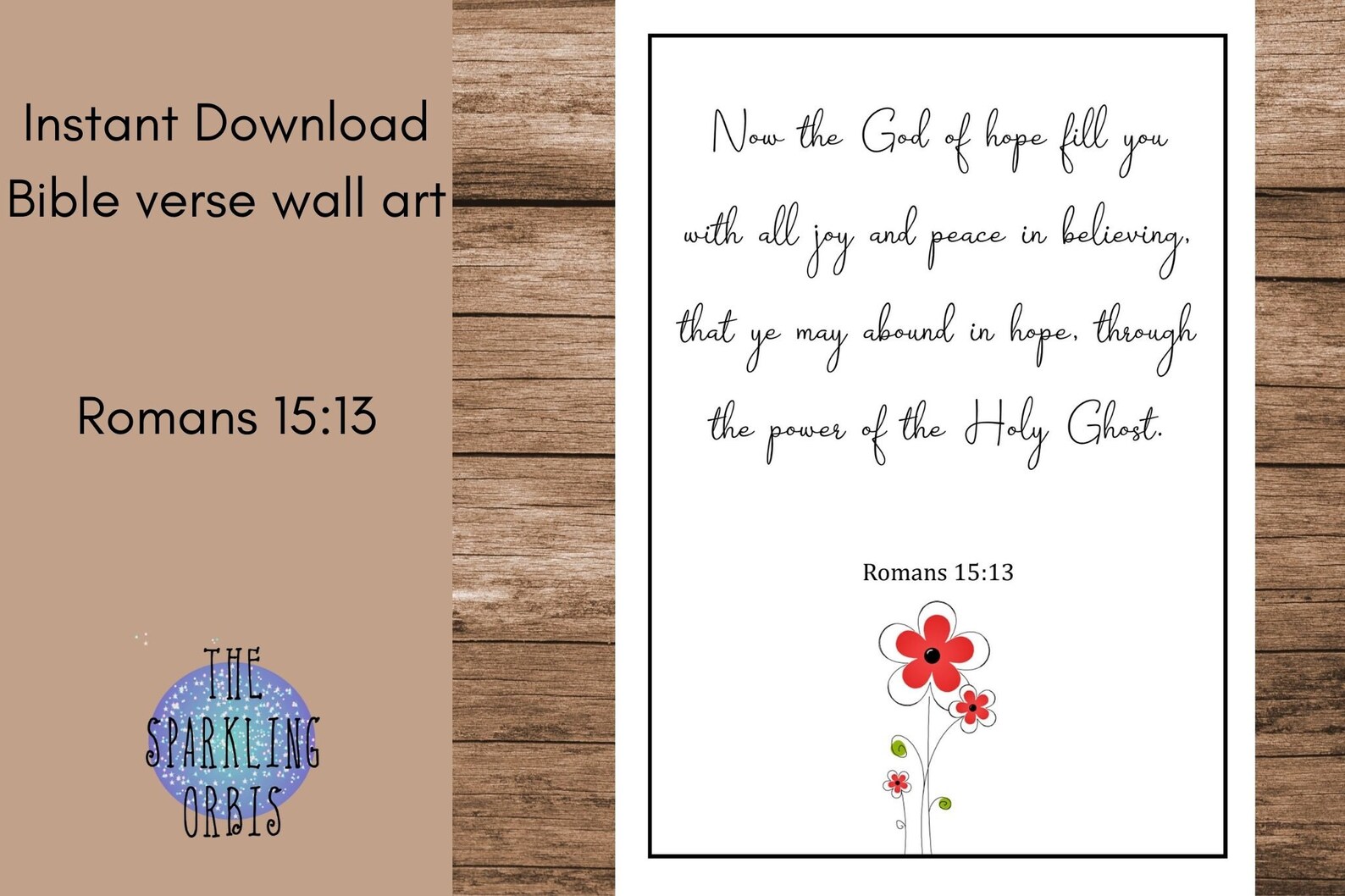 Romans 15:13 KJV Bible Verse Wall Art Digital Download | Etsy