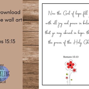 Romans 15:13 KJV Bible Verse Wall Art Digital Download | Etsy