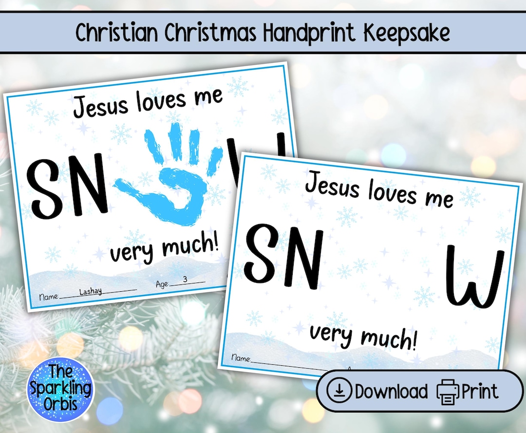 Printable Christian Handprint Keepsake | Christmas Craft | Handprint ...