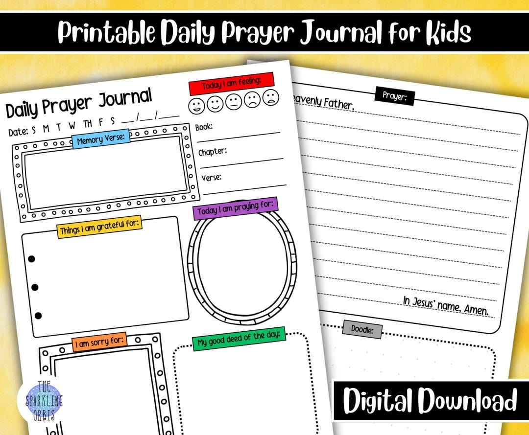 Printable Daily Prayer Journal Worksheet | Christian Prayer Journal ...