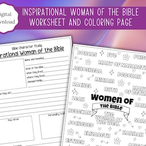 Printable Christian Women of the Bible Worksheet | Coloring Page ...