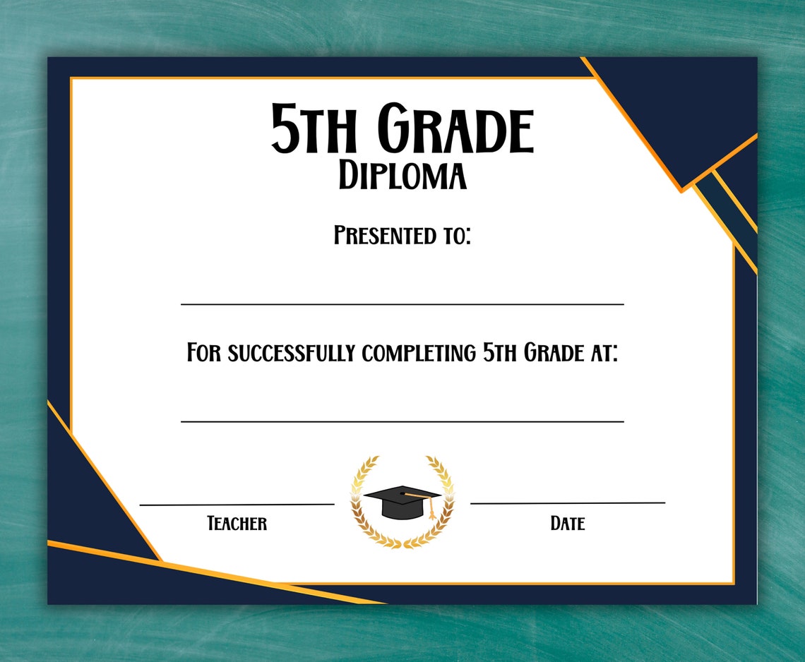 Printable Diplomas for Pre-k to Sixth Grade Graduate Certificates ...