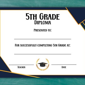 Printable Diplomas for Pre-k to Sixth Grade Graduate Certificates ...