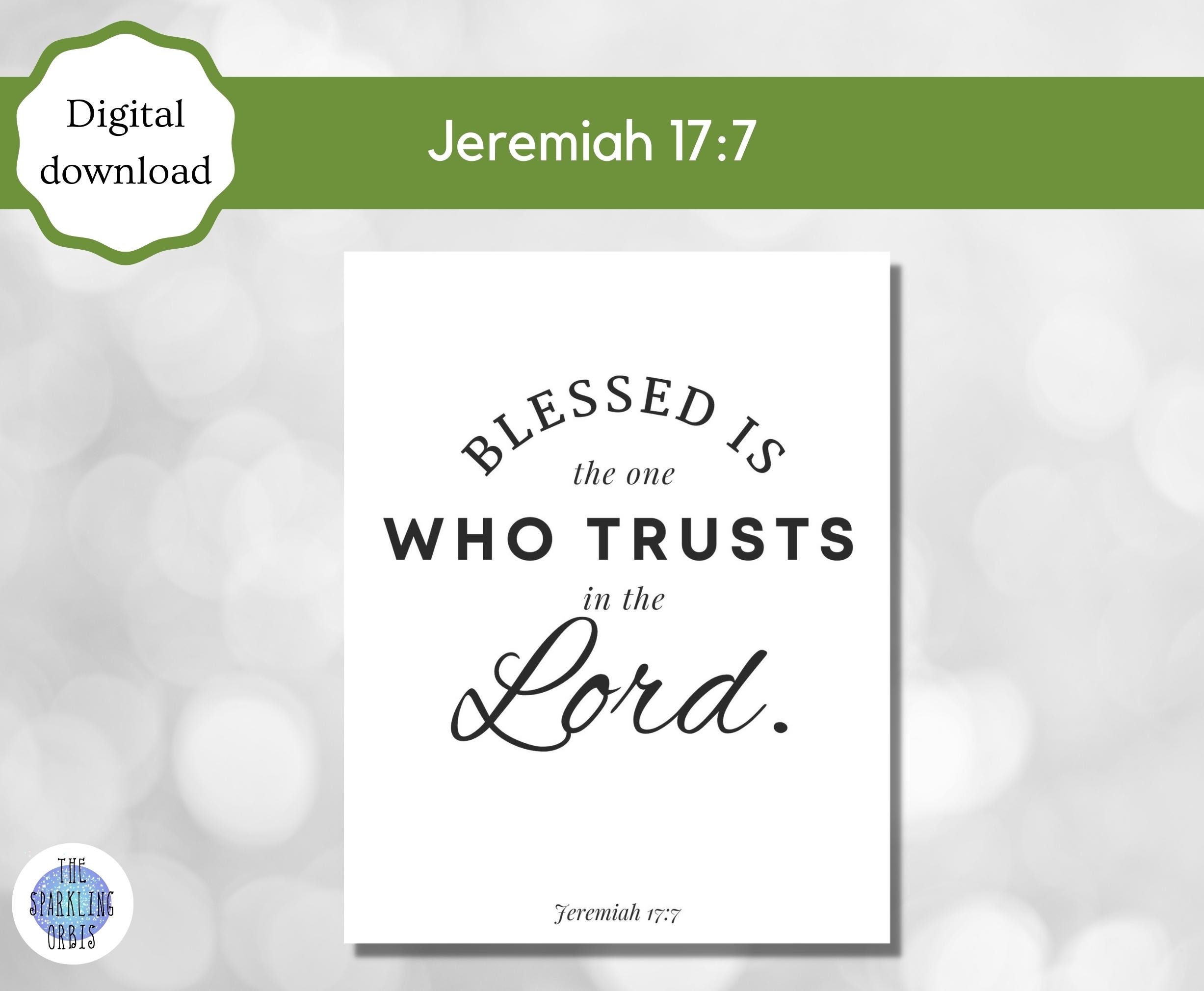 Printable Bible Verse Wall Art | Jeremiah 17:7 | KJV | Religious Wall ...