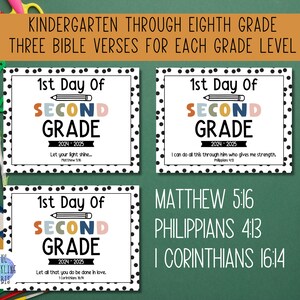 Printable Christian First Day of School Sign | Bible Verses | Back to ...
