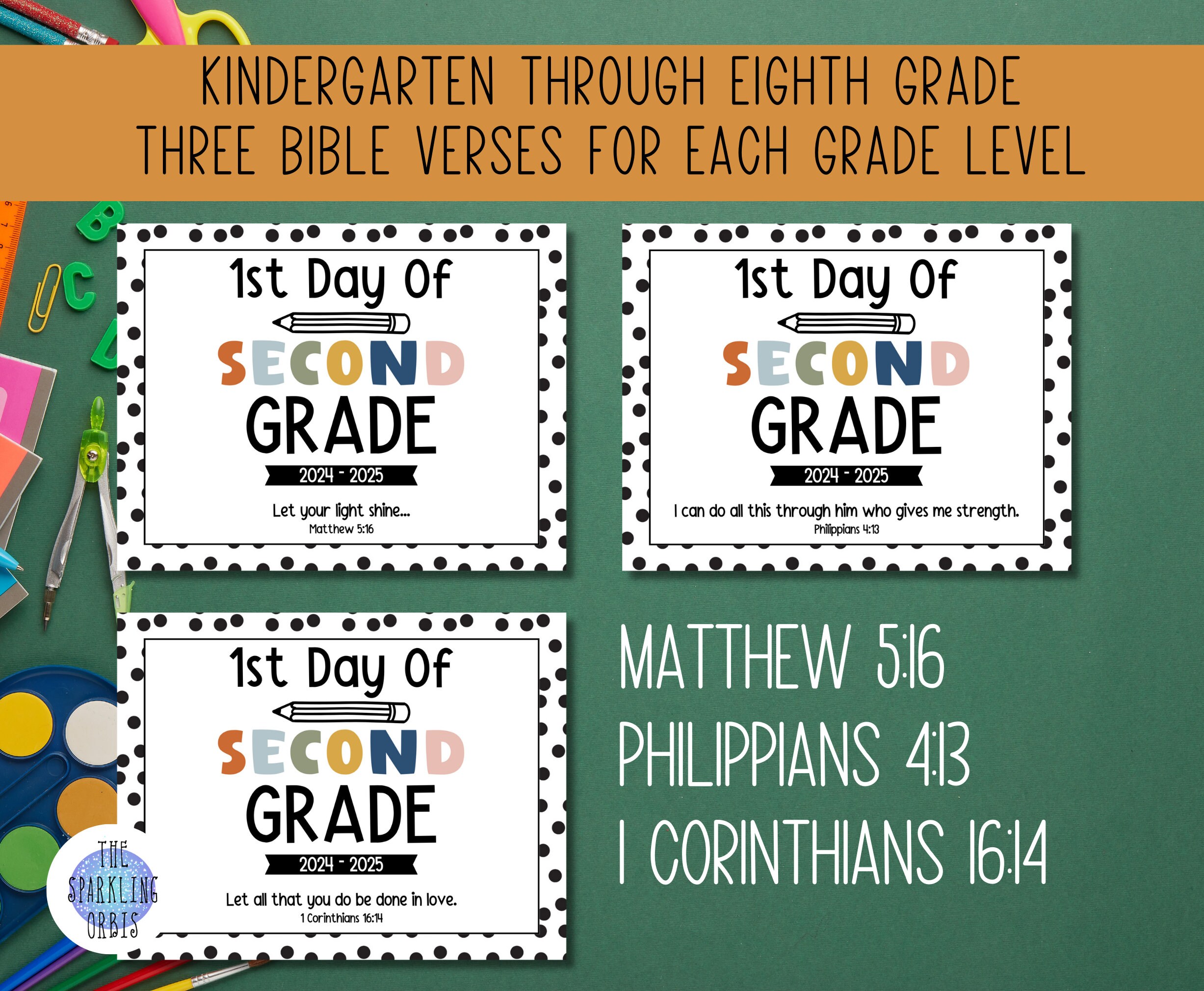 Printable Christian First Day of School Sign | Bible Verses | Back to ...