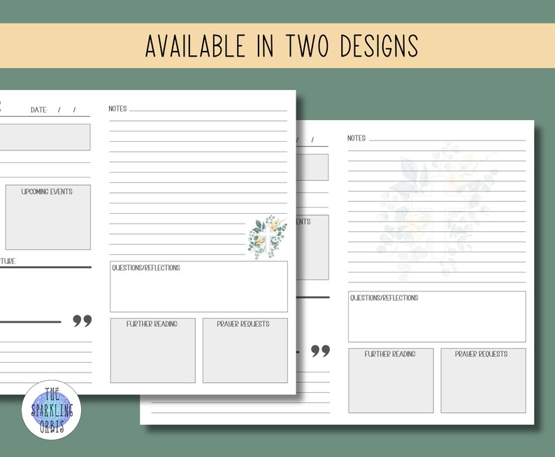 Printable Church Sermon Notes Template (PDF) - Etsy
