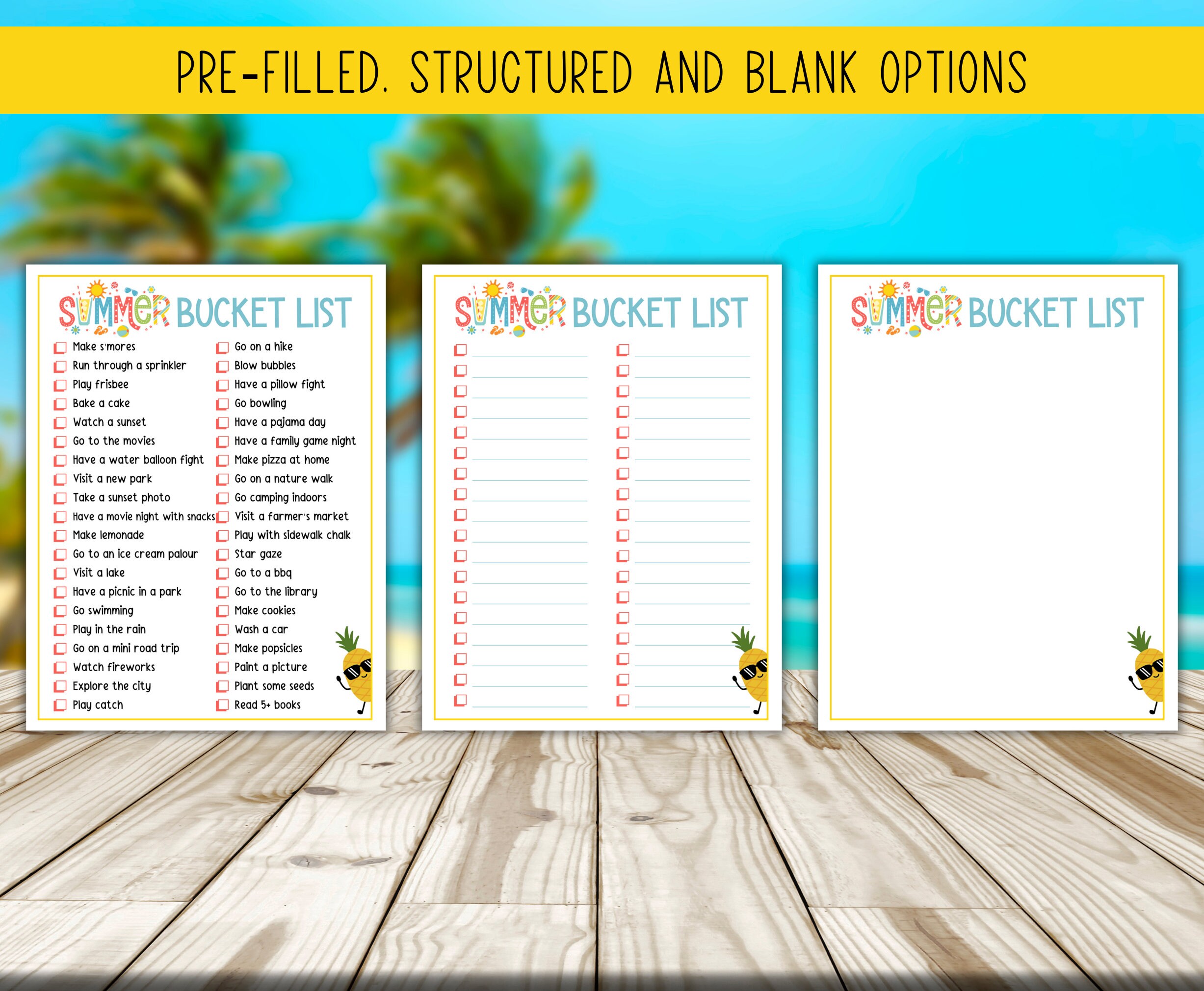 Printable Summer Bucket List PDF | Summer Break | Things to Do | Bucket ...