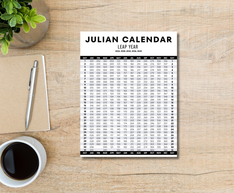 Julian Calendar | Military | Government | Digital Download | Printable ...