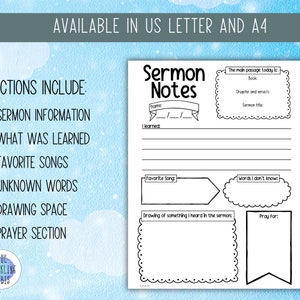 Printable Sermon Notes Template for Children | Sermon Notes | Church ...