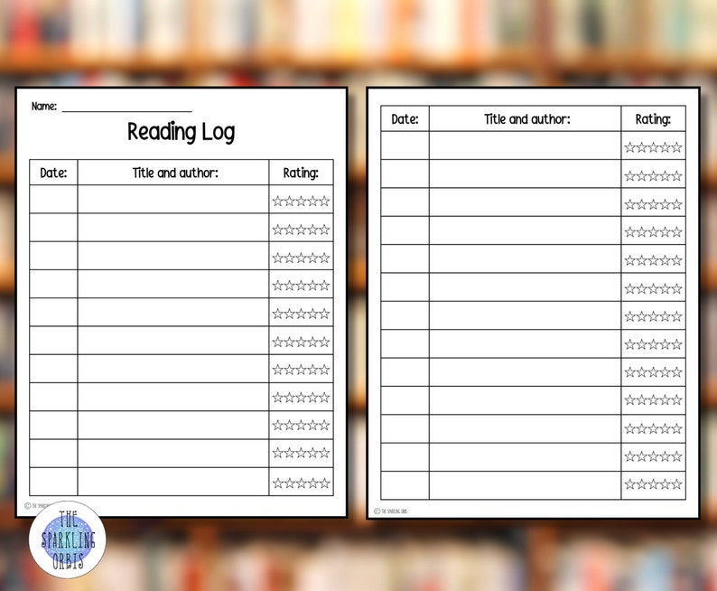 Printable Reading Log PDF Kids Reading Tracker Reading Challenge ...