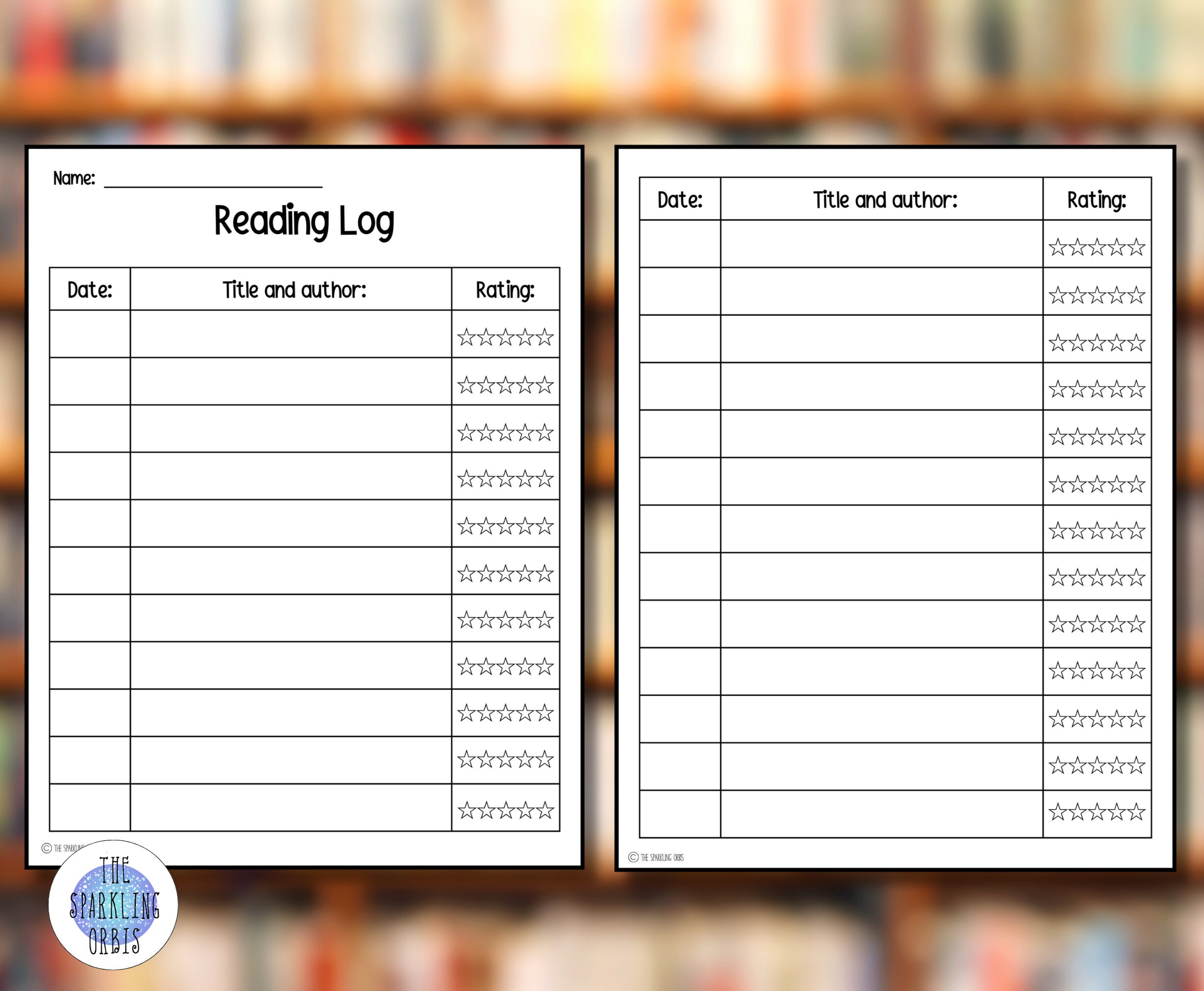 Printable Reading Log PDF Kids Reading Tracker Reading Challenge ...