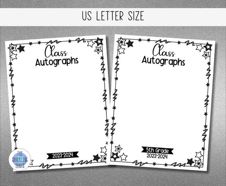 Printable Class Autographs PDF With Grade and Year Class Signatures ...