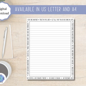Printable Christian-themed Note Paper | Bible Verse | 8.5x11in | A4 ...