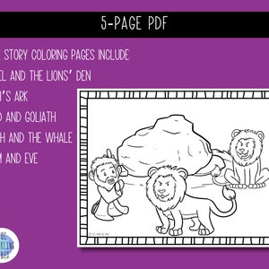 Printable Bible Stories Coloring Pages | Christian Coloring Pages | Set ...