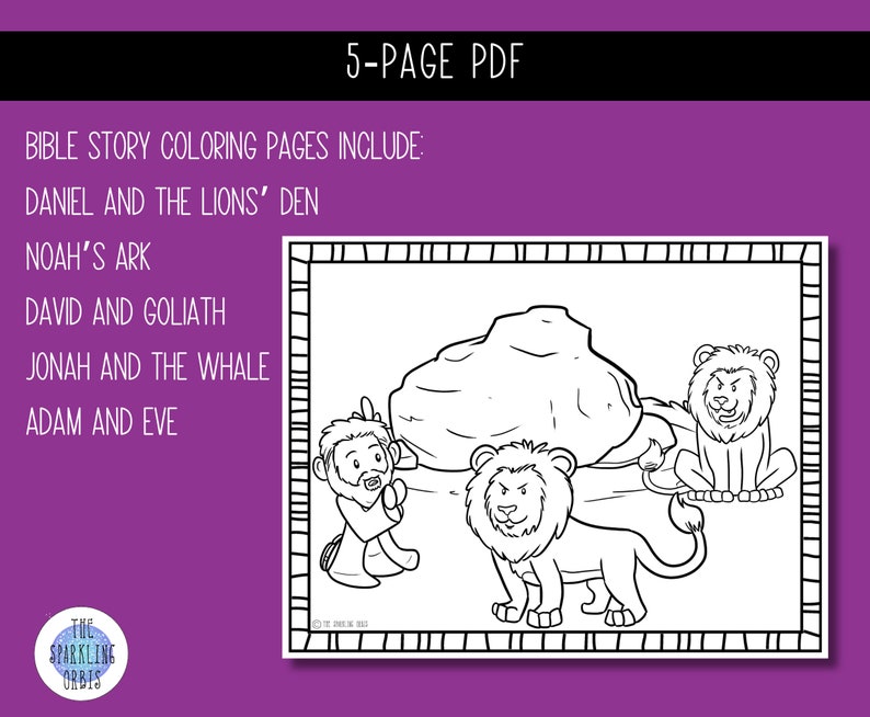 Printable Bible Stories Coloring Pages | Christian Coloring Pages | Set ...