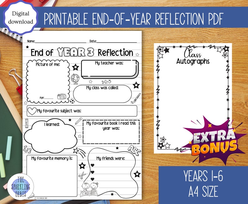 Printable End-of-year Reflection PDF | Pupil Reflection Sheet | Year ...