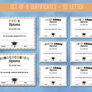 Printable Diplomas for Pre-k to Sixth Grade | Graduate Certificates ...