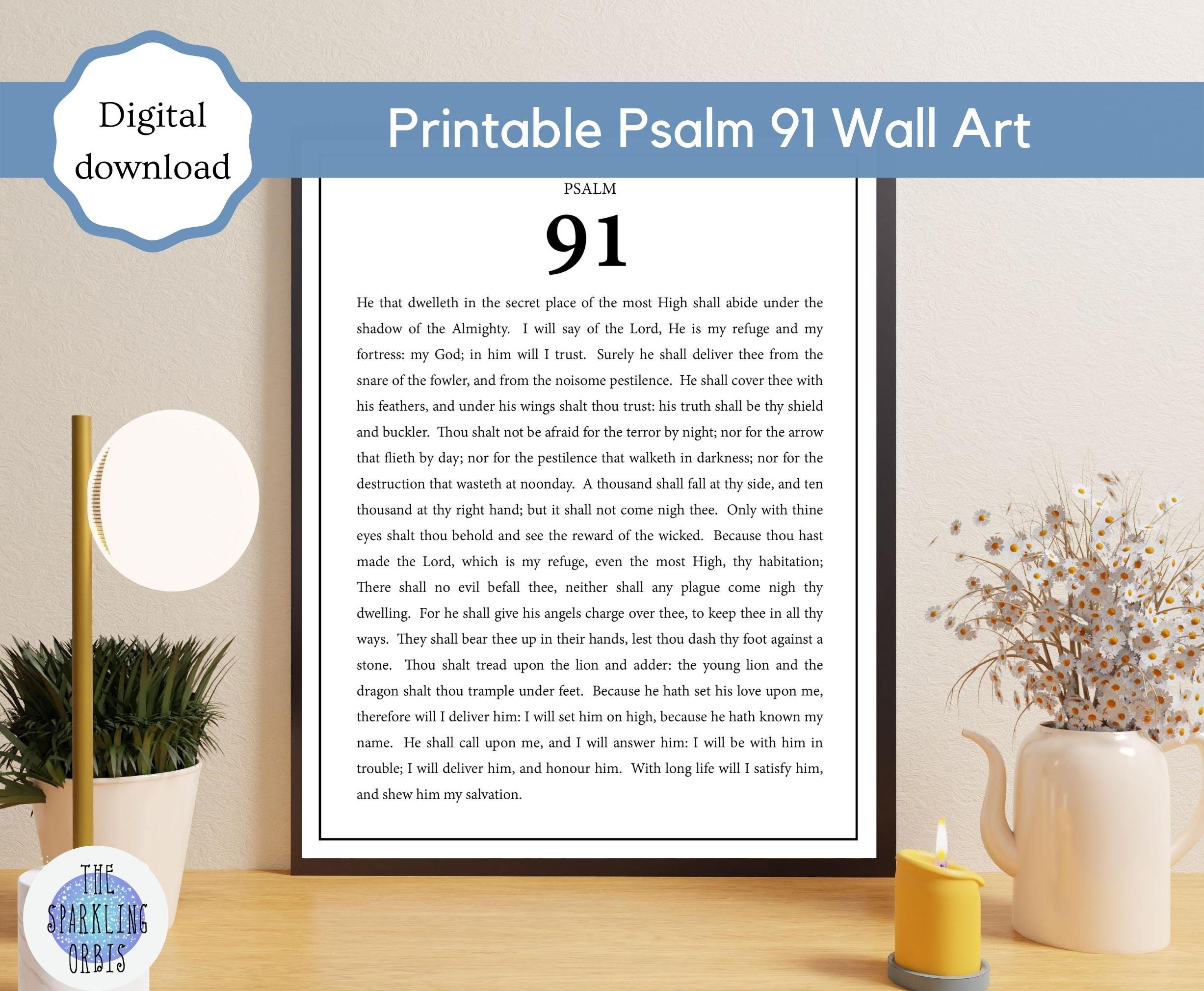 Psalm 91 | KJV | Bible Verse Wall Art | Digital Download | Printable ...