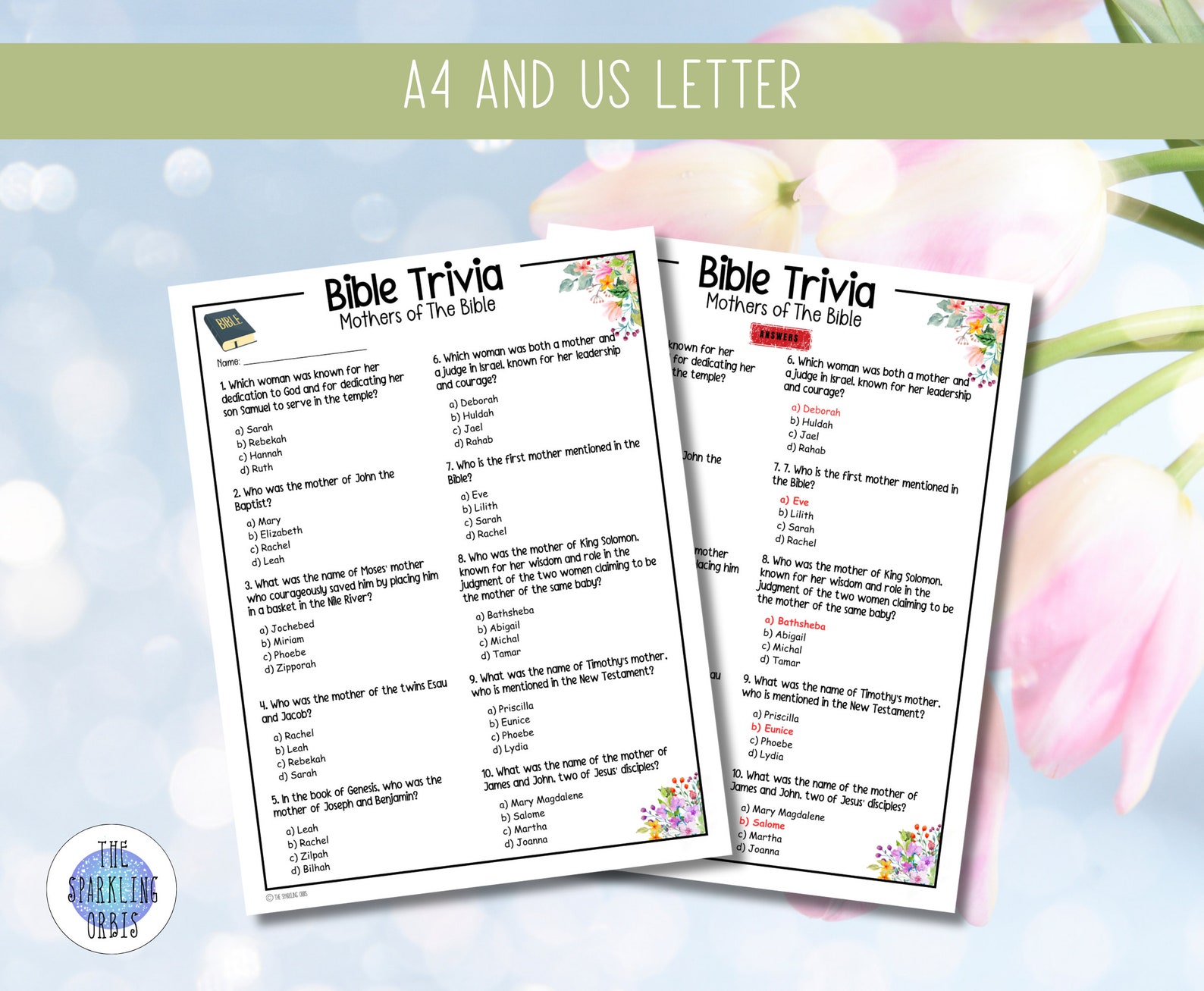 Printable Mother's Day Bible Trivia | Mothers of the Bible | Mother's ...