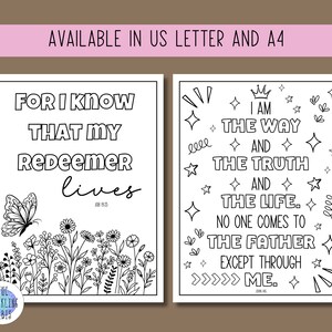 Set of 5 Printable Bible Verse Coloring Pages | Christian Easter ...