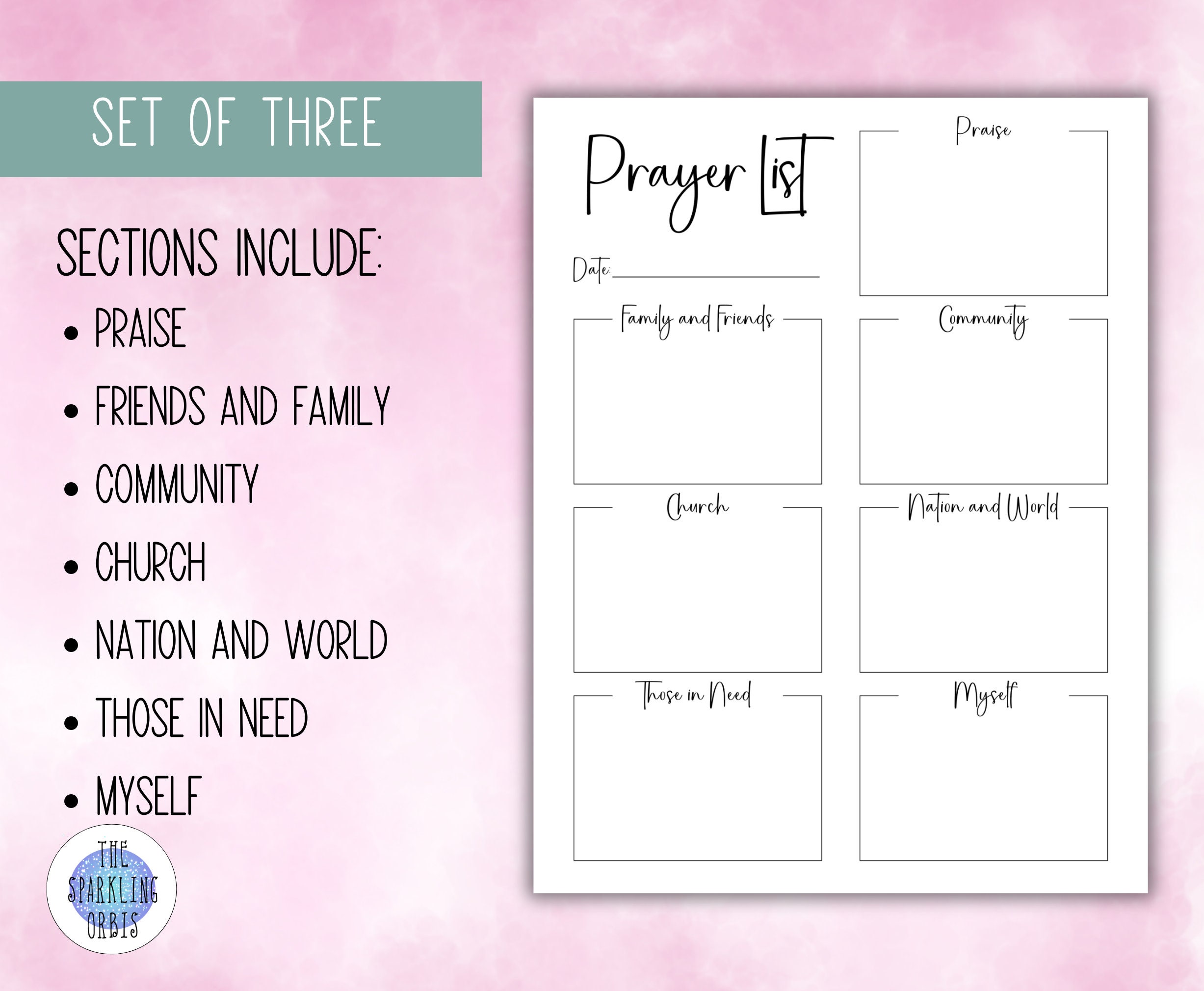 Printable Bible Study, Church Notes, and Prayer List Templates ...