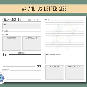 Printable Church Notes Template | Sermon Notes | Church Notes | PDF ...
