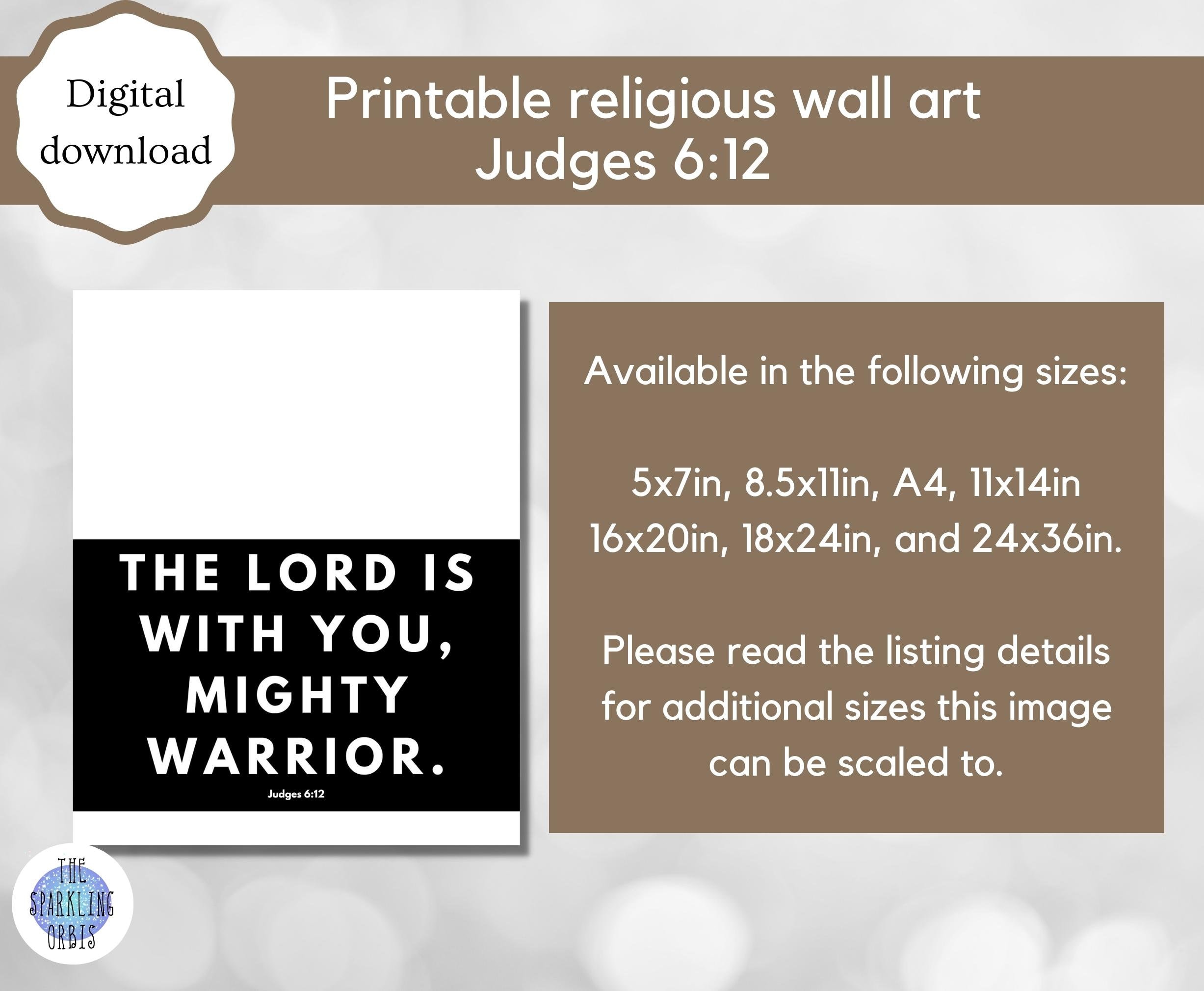 Printable Judges 6:12 Bible Verse Wall Art | Mighty Warrior | Wall Art ...