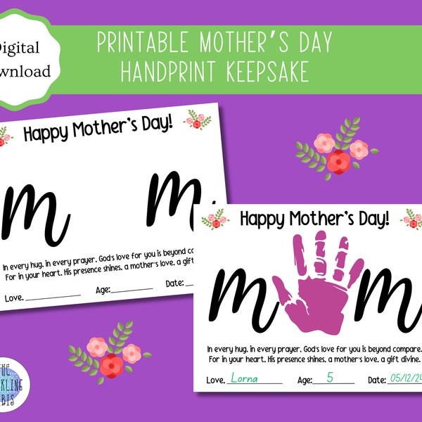 Handprint Keepsake - Etsy