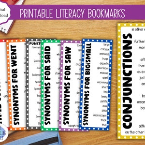 Printable Word Bank Bookmarks for Literacy Time Connectives, Synonyms ...