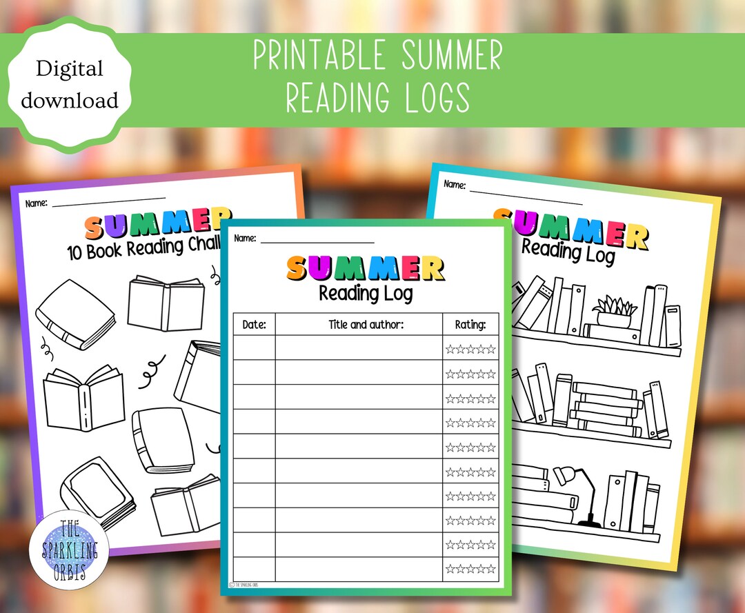 Printable Summer Reading Log PDF | Kids Reading Tracker | Summer ...